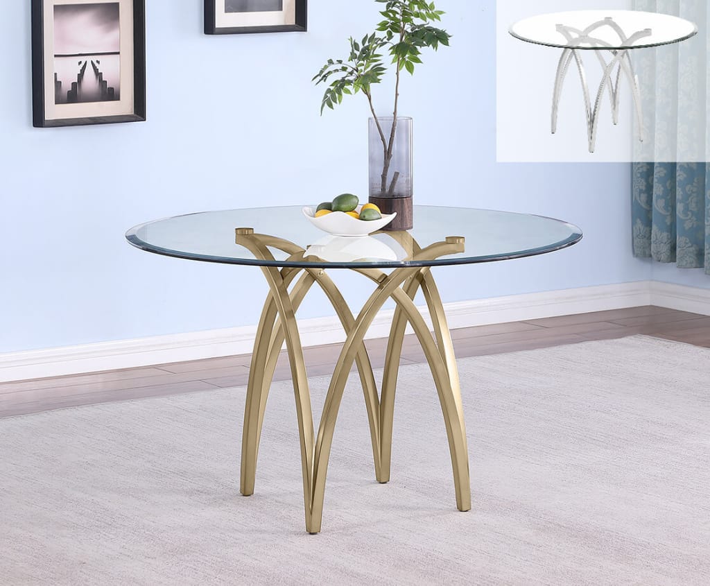 D09 & D010-DT: Round Clear Glass Dining Table (2 Colors) – Best Quality ...