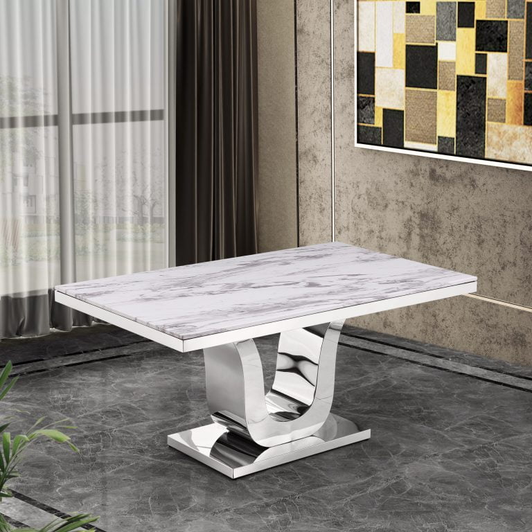 D13-DT & D14-DT White Marble Table (2 Sizes) – Best Quality Furniture
