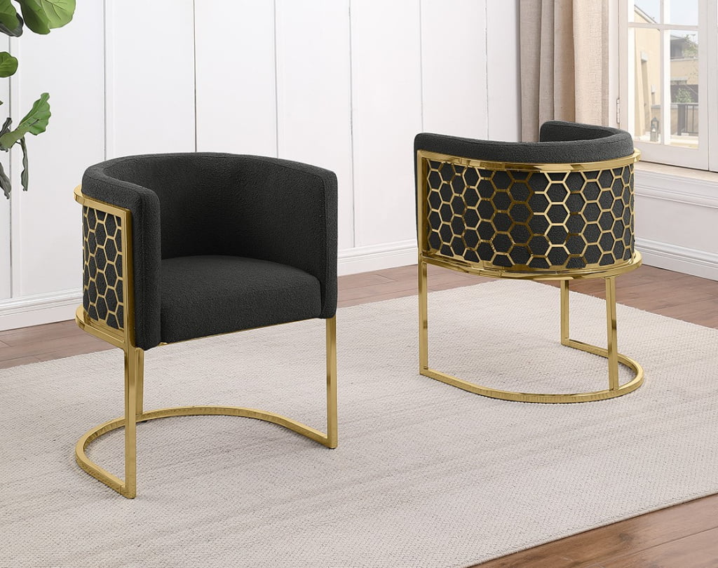 SC034-7: Teddy Fabric Side Chairs in Gold Chrome (4 Colors) – Best ...