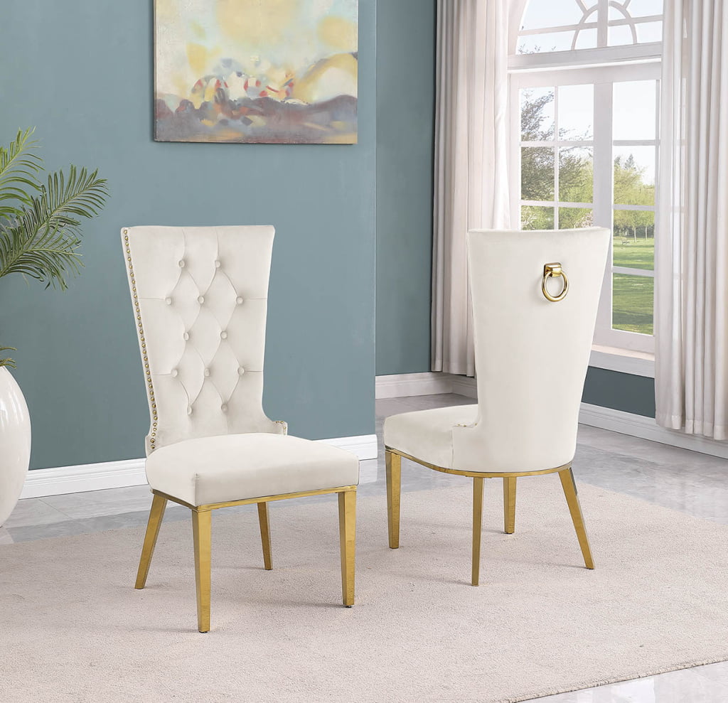 SC334 – 337: Velvet Side Chairs w Gold Stainless Steel – Best Quality ...