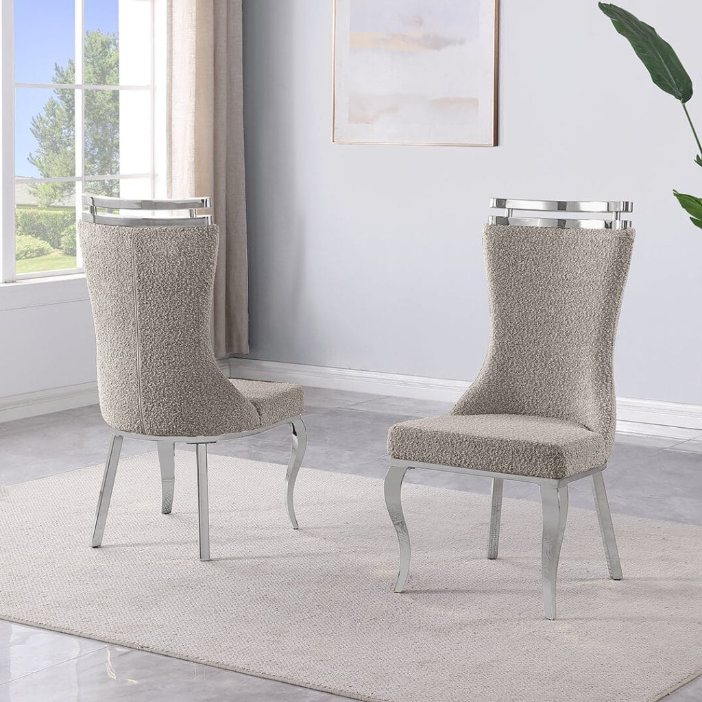 SC390-7: Contemporary Boucle Fabric Dining Side Chairs – Best Quality ...