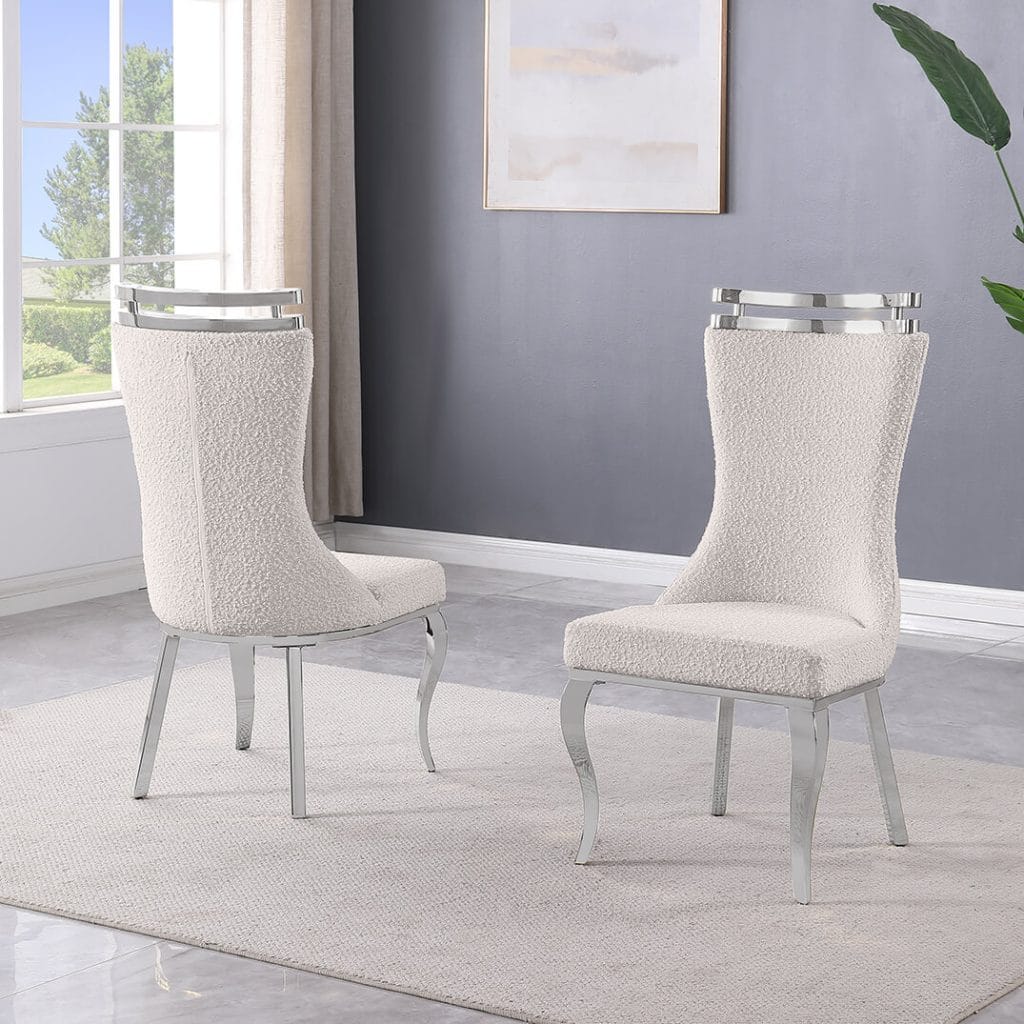 SC390-7: Contemporary Boucle Fabric Dining Side Chairs – Best Quality ...